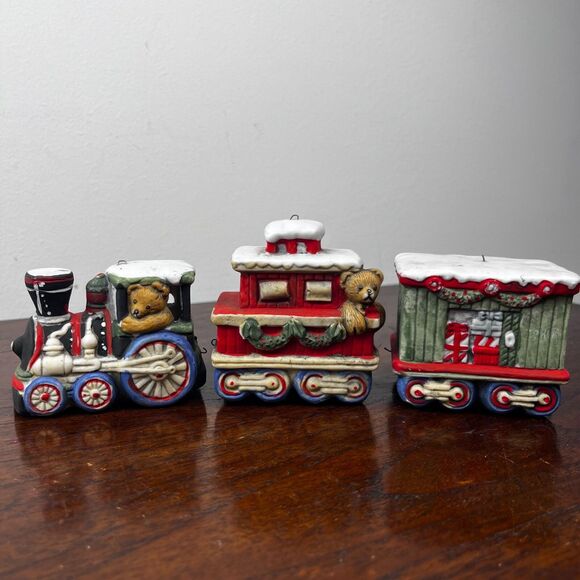 Unbranded | Holiday | Vtg Christmas Train Set Ceramic Snowy Holiday ...
